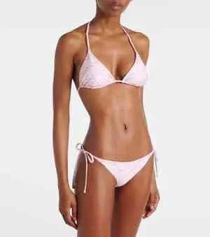 Versace Printed Bikini Top - Pink