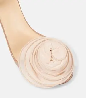 Magda Butrym Floral-appliqué Leather Sandals - Beige