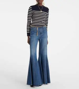 Chloé Striped Wool And Cashmere Sweater