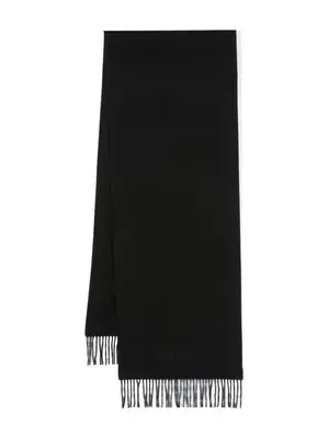 Saint Laurent Cashmere Fringed Scarf - Black
