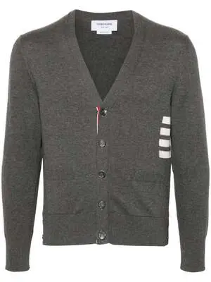 Thom Browne 4-bar Cotton Cardigan - Grey