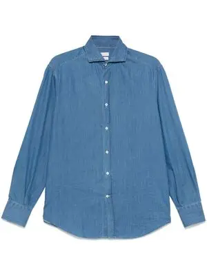 Brunello Cucinelli Denim Cotton Shirt Blue