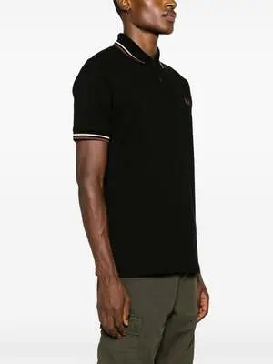 Fred Perry Logo Cotton Polo Shirt - Black