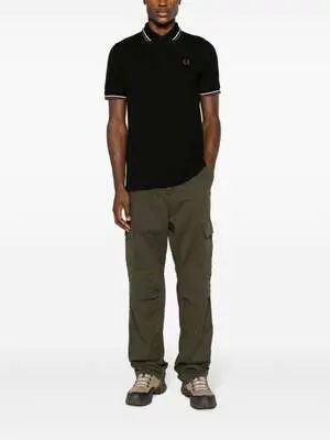 Fred Perry Logo Cotton Polo Shirt - Black