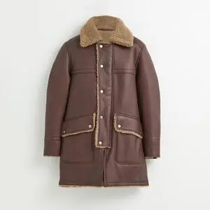 COACH Restored Reversible Shearling Coat - Honey Brown Dark Teak