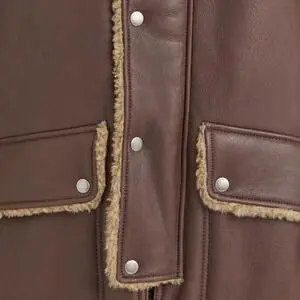 COACH Restored Reversible Shearling Coat - Honey Brown Dark Teak