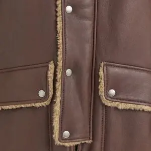 COACH Restored Reversible Shearling Coat - Honey Brown Dark Teak