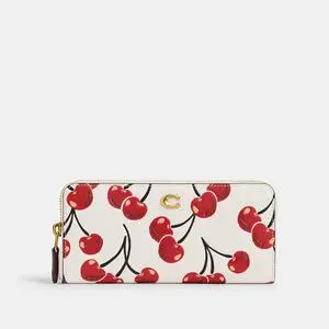 COACH Essential Slim Accordion Zip Wallet With Cherry Print