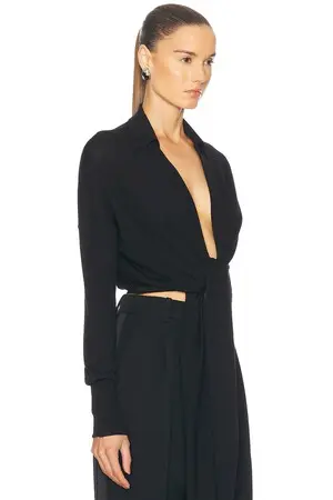 FERRAGAMO Long Sleeve Wrap Top