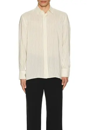 Saint Laurent Long Sleeve Shirt In Cream