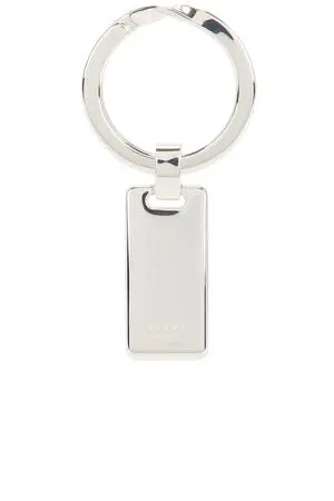 Gucci Signature Keyring In Metallic Silver