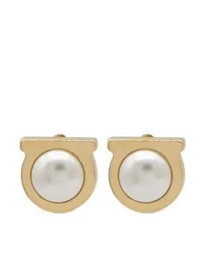 FERRAGAMO Gancini Stud Earrings - Gold