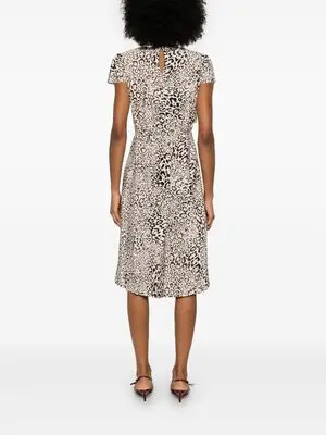 Alessandra Rich Leopard-print Pleated Midi Dress