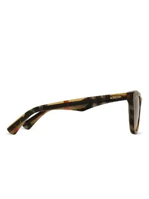 Burberry Check Pattern Cat-eye Sunglasses - Brown