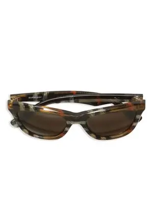 Burberry Check Pattern Cat-eye Sunglasses - Brown