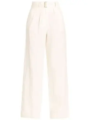 HEVRON Linen Wide Leg Trousers