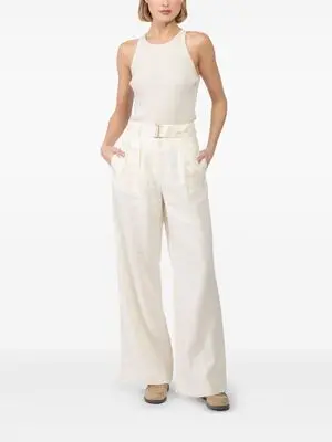 HEVRON Linen Wide Leg Trousers