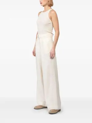 HEVRON Linen Wide Leg Trousers