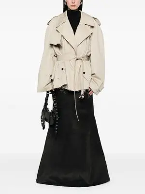 Balenciaga Cropped Trench Coat - Neutrals
