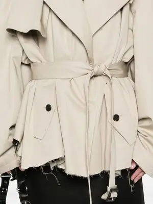 Balenciaga Cropped Trench Coat - Neutrals