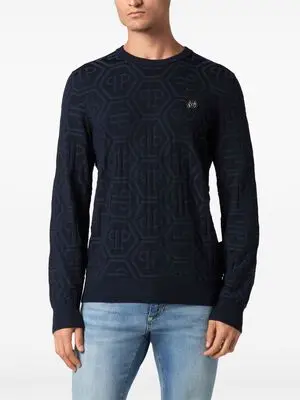 Philipp Plein Monogram-jacquard Sweater