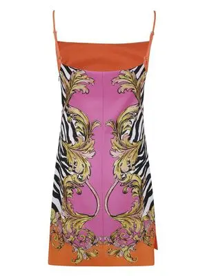 Versace Outline Barocco Mini Dress - Pink