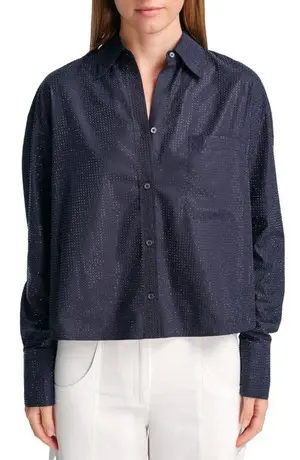 TWP Crystal Embellished Button-up Shirt - Midnight
