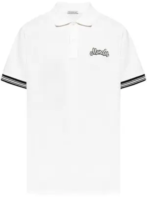 Moncler Logo-embroidered Polo Shirt - White