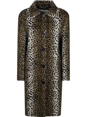 Blumarine Leopard-print Coat - Brown