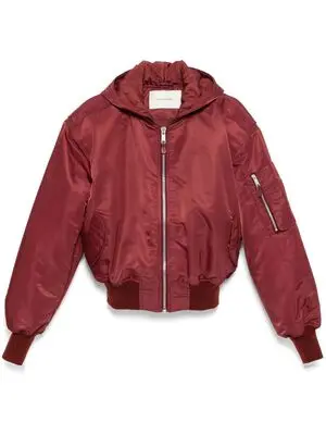 Entire Studios Hooded Broad Bomber Jacket - Red | Editorialist