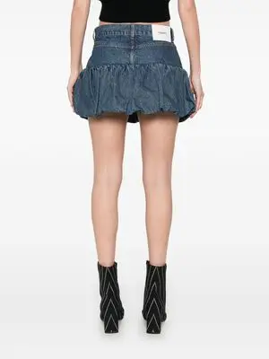 Coperni Gathered-hem Denim Mini Skirt