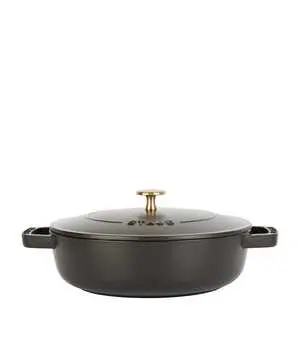 STAUB Round Chistera Braiser Sauté Pan - Black