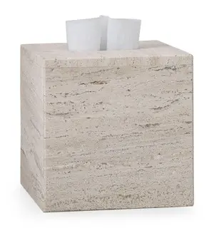 LABRAZEL Aztec Travertine Tissue Box Cover - Nude