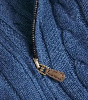 Polo Ralph Lauren Cable-knit Quarter-zip Sweater - Navy