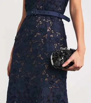 SELF-PORTRAIT Lace Collared Midi Dress