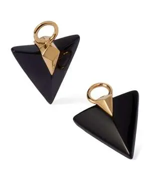 ANNOUSHKA Yellow Gold And Onyx Arrow Earring Drops