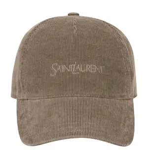 Saint Laurent Corduroy Baseball Cap - Beige