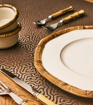 LES-OTTOMANS Ceramic Bamboo Plate