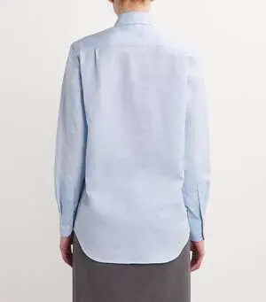 WITH NOTHING UNDERNEATH The Boyfriend Shirt Linen-cotton Weave By