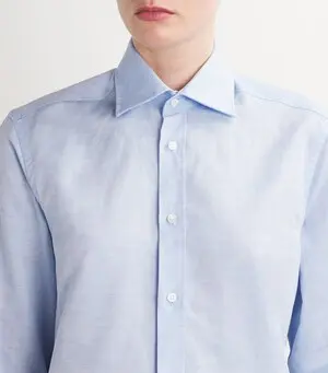 WITH NOTHING UNDERNEATH The Boyfriend Shirt Linen-cotton Weave By