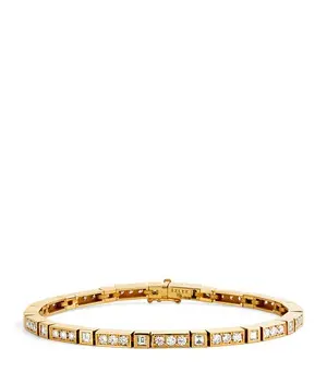 AZLEE La Nuit Diamond Tennis Bracelet - Gold