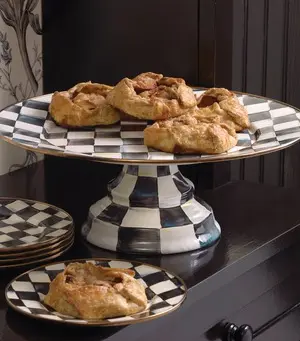 MACKENZIE-CHILDS Courtly Check Pedestal Platter