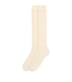 Valentino Garavani Pointelle-knit Knee High Socks - Nude