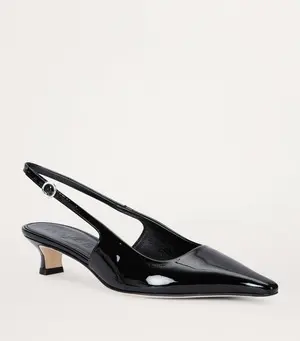 AeydĒ Patent Leather Slingback Pumps - Black