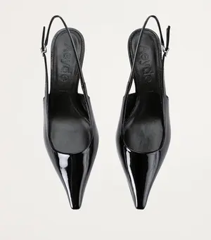 AeydĒ Patent Leather Slingback Pumps - Black