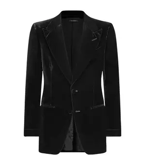 TOM FORD Fluid Velvet Shelton Cocktail Blazer - Black