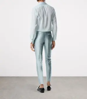 TOM FORD Silk Slim Shirt - Blue
