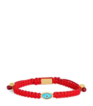 NIALAYA JEWELRY Evil Eye Gold-plated Sterling Silver Bracelet - Red