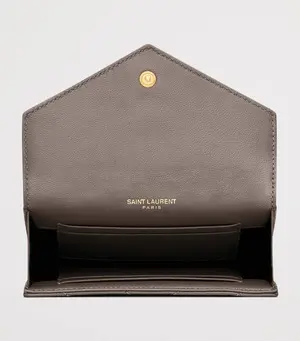 Saint Laurent Small Monogram Matelassé Envelope Wallet - Black
