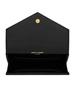 Saint Laurent Small Monogram Matelassé Envelope Wallet - Black
